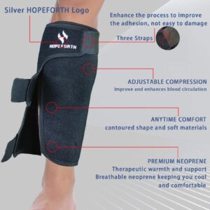 HOPEFORTH Calf Support Brace 2 Pack Adjustable Shin Splint Compression Calf Wrap