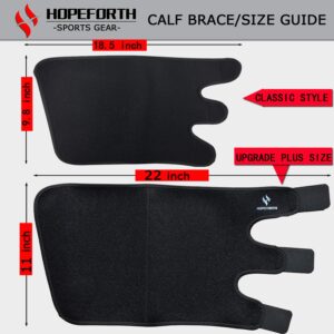 HOPEFORTH Calf Support Brace 2 Pack Adjustable Shin Splint Compression Calf Wrap