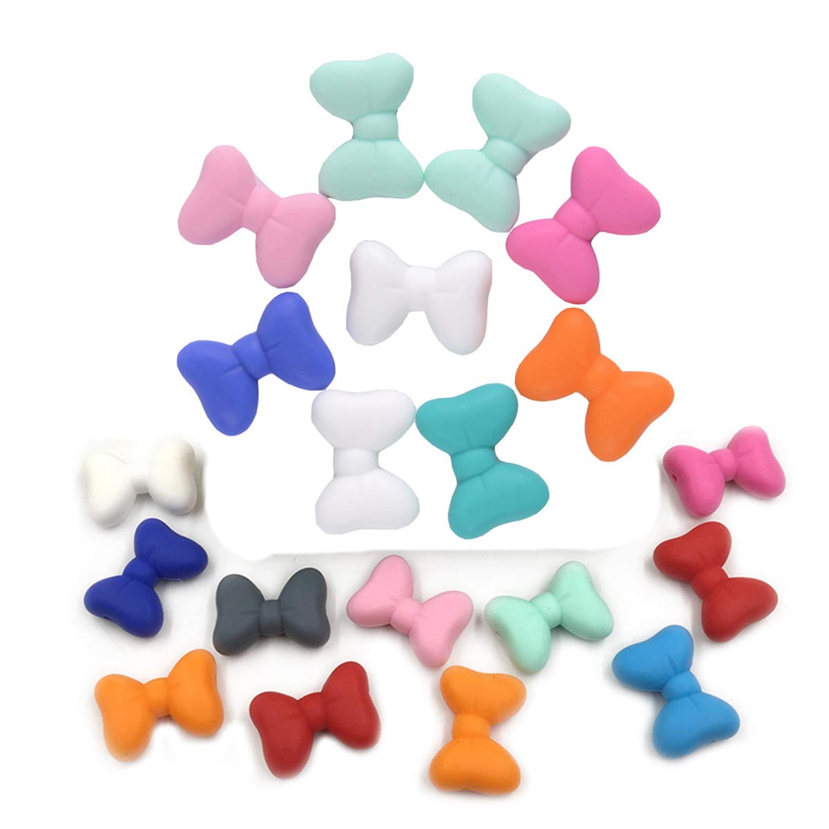 10pcs Silicone Bow Tie Bead Silicone Animal Butterfly Beads for DIY Beading Mom Necklace Pendant Accessories (10pcs)