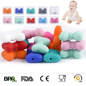 10pcs Silicone Bow Tie Bead Silicone Animal Butterfly Beads for DIY Beading Mom Necklace Pendant Accessories (10pcs)