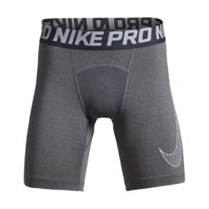 nike kids boy's pro shorts (little kids/big kids) carbon heather/white md (10-12 big kids)