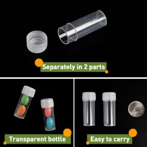 SBYURE 120 Pieces 5 ML Plastic Sample Bottles Vial Storage Mini Clear Storage Case with Lid Vial Storage Container Test Tube for Small Items