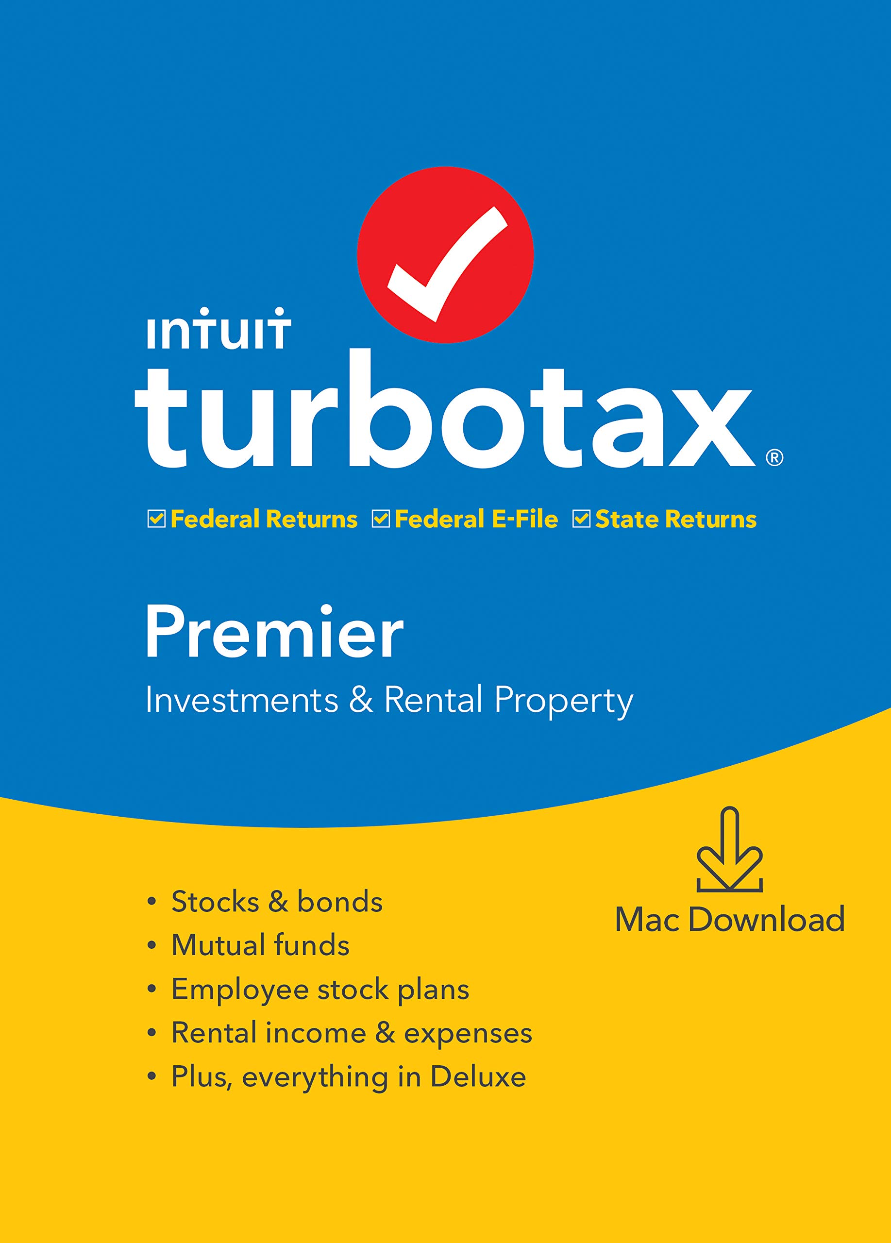 [Old Version] TurboTax Premier + State 2019 Tax Software [Mac Download]