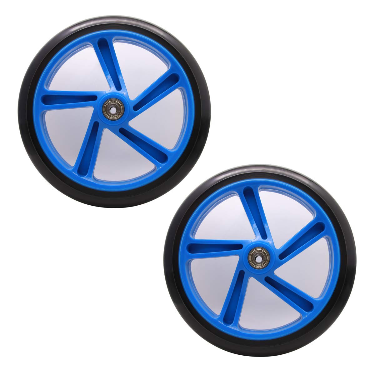 Z-FIRST 2PCS 200mm Adult Scooter Wheels with ABEC 9 Bearings for Razor and Adult Kick Scooters (Blue)