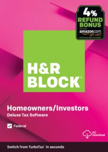 [old version] h&r block tax software deluxe 2019 [federal only] [amazon exclusive] [pc download]