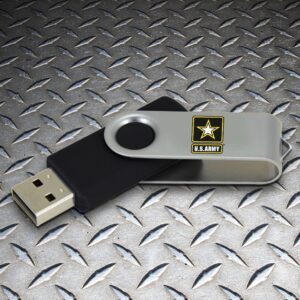 128MB Custom USB Flash Drives Personalized with Your Logo - for Promotional Use - Swivel - Black Body/Silver Clip - 50 Pack