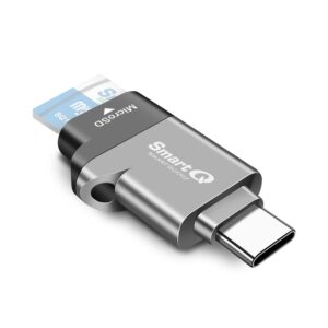 c356 type-c microsd card reader with usb 3.0 super speed technology, supports microsdxc, microsdhc, and microsd for window, mac os x and andriod (midnight grey)