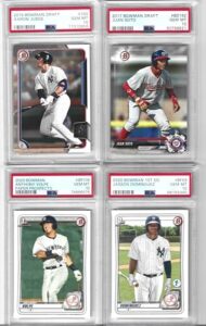 psa 10 aaron judge juan soto anthony volpe & jasson dominguez bowman 4 card rookie lot graded psa 10 yankees superstar players