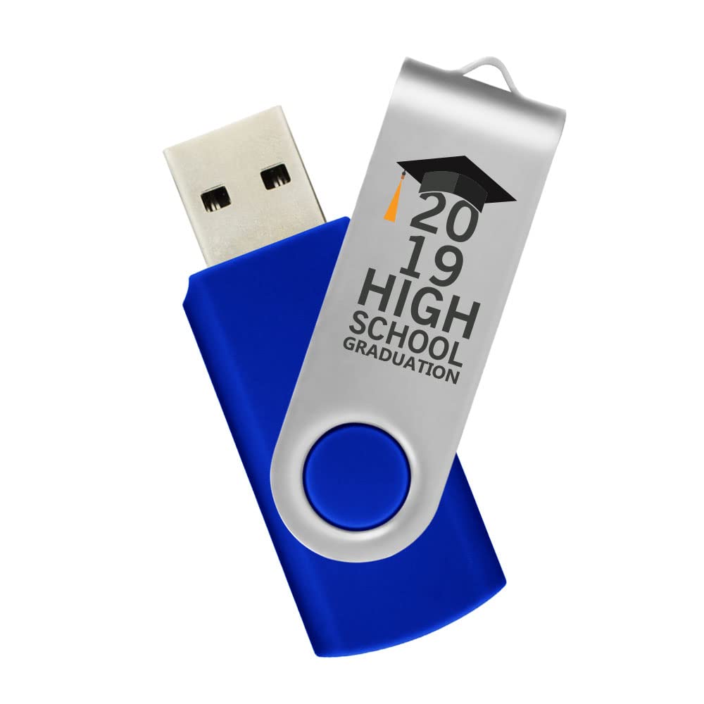 1GB Custom USB Flash Drives Personalized with Your Logo - for Promotional Use - Swivel - Blue Body/Silver Clip - 50 Pack