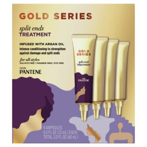 pantene gold series split ends treatment, for curly and coily hair, infused with argan oil, 0.5 fl oz x 4 count