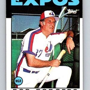 1986 Topps #171 Bob Rodgers UER NM-MT Expos