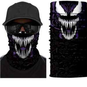 4PCS 3D Venom Face Scarf, Neck Gaiter, Headwear, Magic Scarf, Balaclava, Bandana, Headband for Women Men Teenager Fishing, Hunting, Yard Work, Motorcycling,Skiing,Hiking