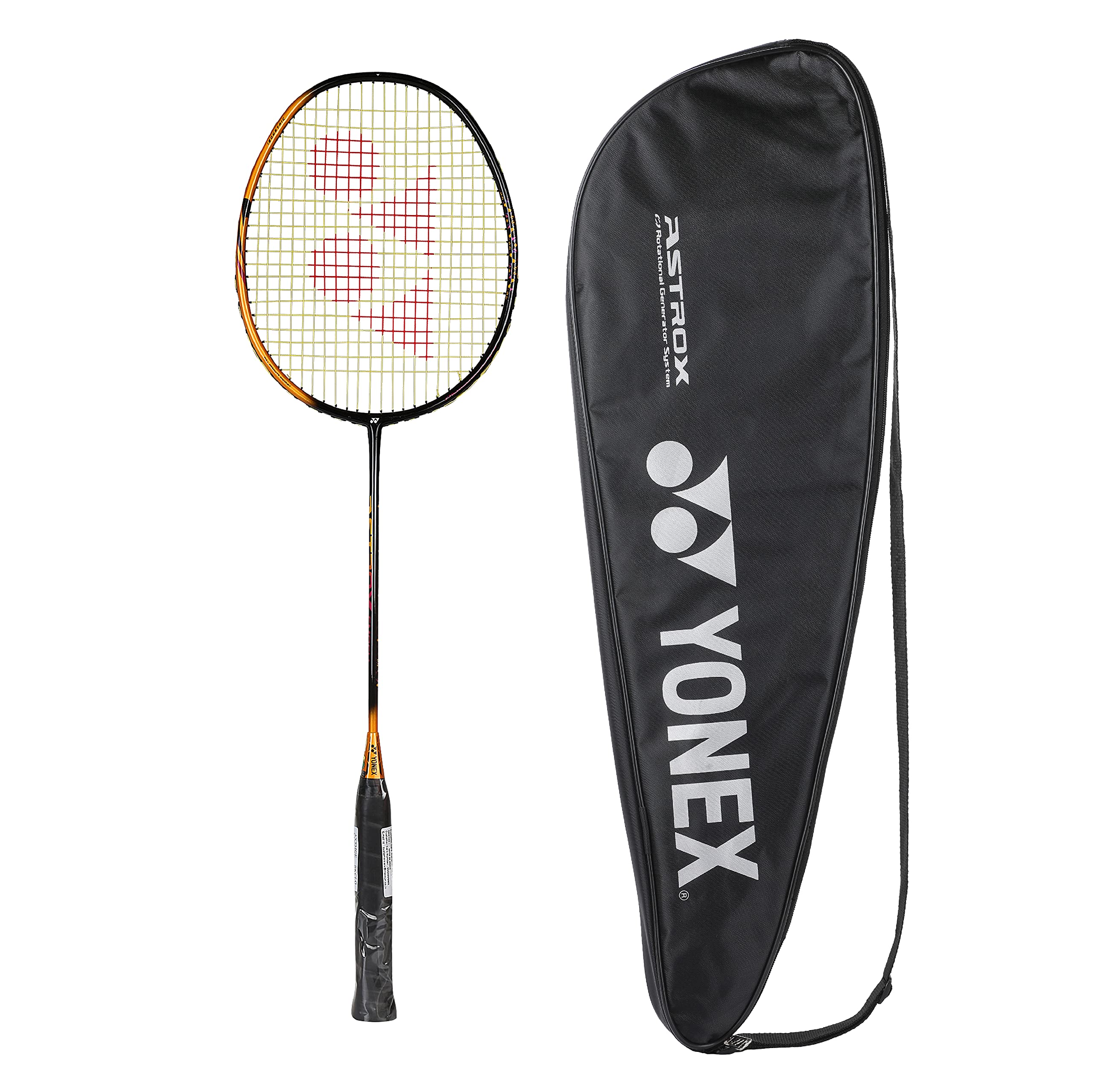 YONEX Smash Badminton Racquet (G4, 73 Grams, 28 lbs Tension) (Black Clear Orange)