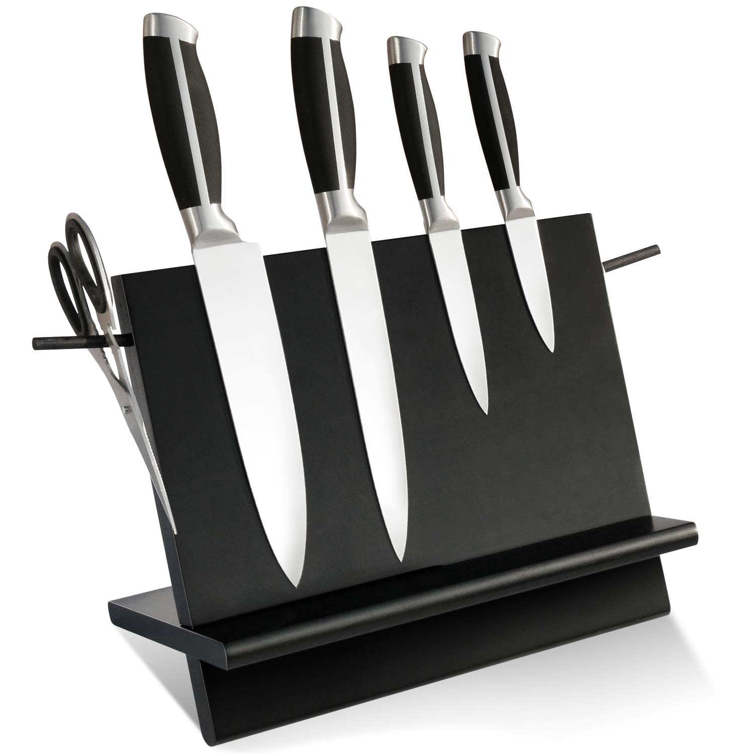 HOMEKOKO Magnetic Knife Block, Magnetic Knife Holder, Knife Rack with Double Side Strong Magnetic for Knife Organize and Storage,Black