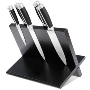 HOMEKOKO Magnetic Knife Block, Magnetic Knife Holder, Knife Rack with Double Side Strong Magnetic for Knife Organize and Storage,Black