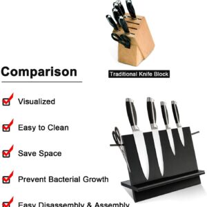 HOMEKOKO Magnetic Knife Block, Magnetic Knife Holder, Knife Rack with Double Side Strong Magnetic for Knife Organize and Storage,Black