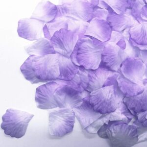 PASYOU 2000 Pcs Silk Petals, Artificial Rose Flower Petal Vase Home Decor Wedding Bridal Valentine's Day Decoration Garden Party Ceremony Wholesale - Purple White