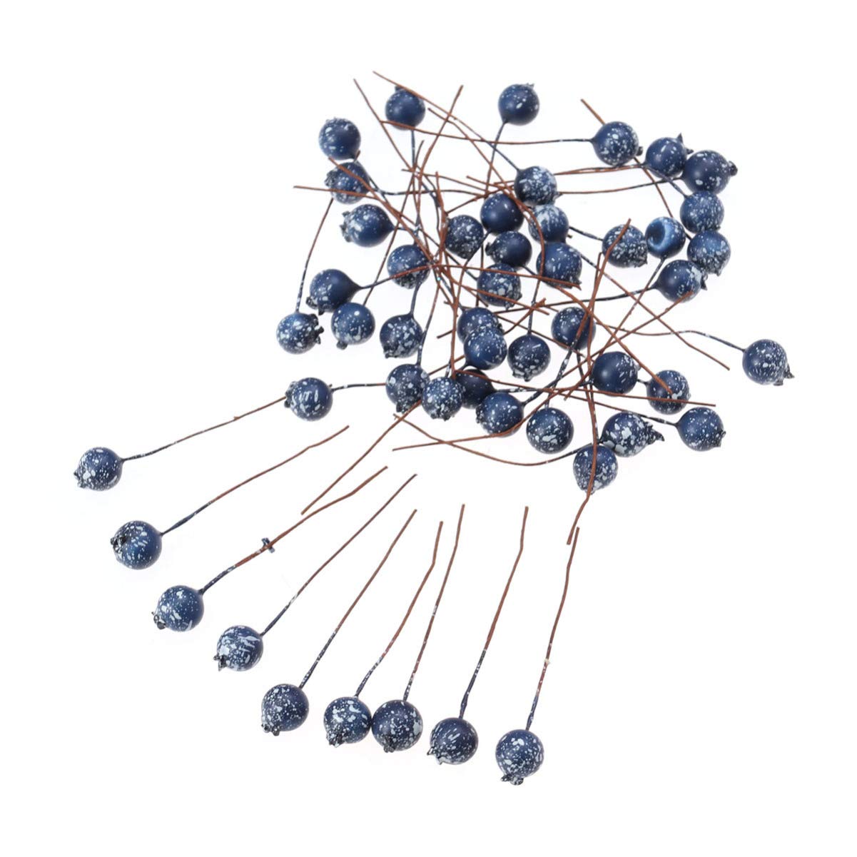 Healifty Christmas Berry Pick 50pcs Christmas Artificial Berries Stems Blue Holly Floral Picks for DIY Crafts Christmas Flower Arrangement Wreaths Holiday Decor Christmas Artificial Berry