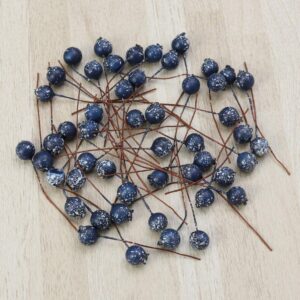 Healifty Christmas Berry Pick 50pcs Christmas Artificial Berries Stems Blue Holly Floral Picks for DIY Crafts Christmas Flower Arrangement Wreaths Holiday Decor Christmas Artificial Berry