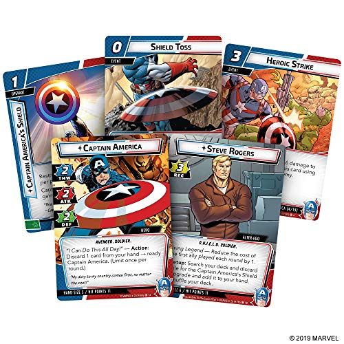 Marvel Champions The Card Game Captain America HERO PACK - Superhero Strategy Game, Cooperative Game for Kids and Adults, Ages 14+, 1-4 Players, 45-90 Minute Playtime, Made by Fantasy Flight Games