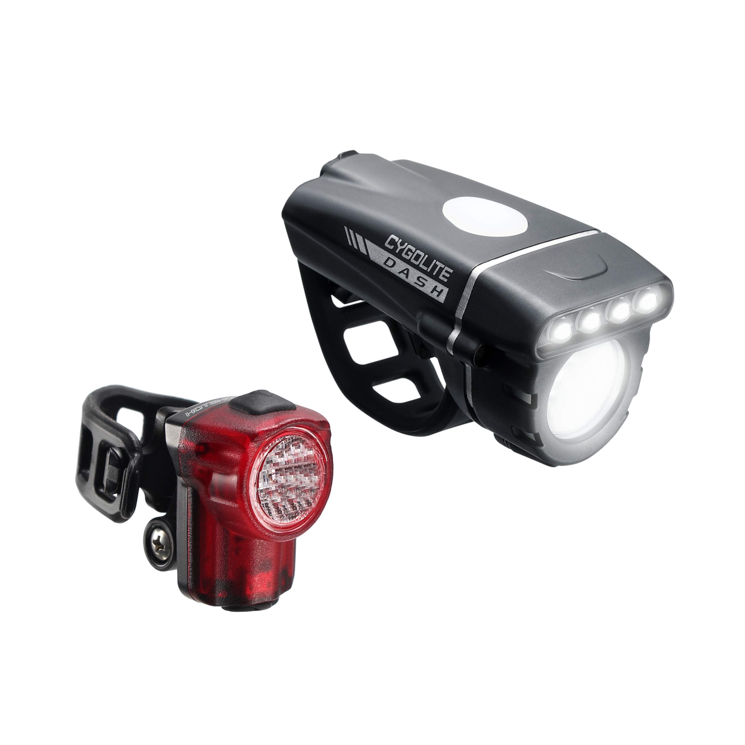 Cygolite Dash 520 Lumen Headlight & Hotshot Micro 30 Tail Light – Modes for Night & Day Use– Compact & Sleek– IP64 Water Resistant– Sturdy Flexible Mounts- USB Rechargeable Bicycle Light Combo Set