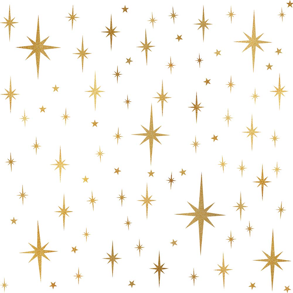 Star Wall Stickers Girls Room Wall Decals (116pcs) Sparkle Wall Sticker Stick and Peel Stars Stickers-6 Sizes