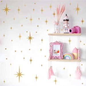 Star Wall Stickers Girls Room Wall Decals (116pcs) Sparkle Wall Sticker Stick and Peel Stars Stickers-6 Sizes