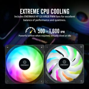 Enermax Liqmax III 360 A-RGB AIO CPU Liquid Cooler - 360mm Radiator, 120mm ARGB PWM Fan, for Intel LGA1700/AMD AM5, 5 Year Warranty