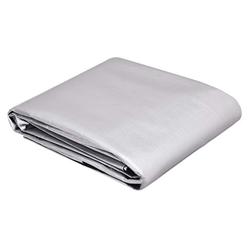 AmazonCommercial Multi Purpose Waterproof Poly Tarp Cover, 12 X 16 FT, 16MIL Thick, Silver/Black, 1-Pack