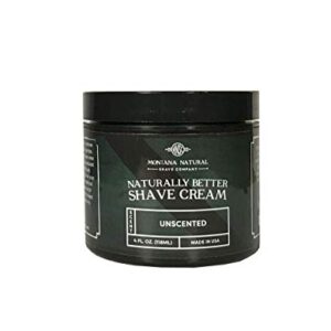 MNSC Unscented Naturally Better Shave Cream - Smooth Shave, Hypoallergenic Sensitive Skin Formula, Softer Skin, Prevents Razor Burn, Handcrafted in USA, All-Natural, Plant-Derived