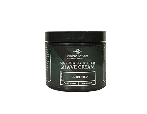 MNSC Unscented Naturally Better Shave Cream - Smooth Shave, Hypoallergenic Sensitive Skin Formula, Softer Skin, Prevents Razor Burn, Handcrafted in USA, All-Natural, Plant-Derived