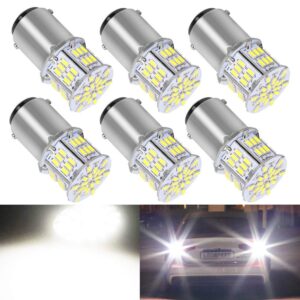 blyilyb ba15d 1130 1142 1176 led bulb bright white interior led light bulb for car trailer marine rv camper boat as tail light - (pack of 6)