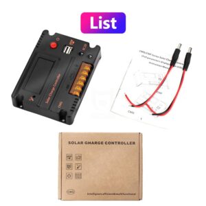 Fuhuihe 20A 12V 24V Solar Charge Controller Auto Switch LCD Intelligent Panel Battery Regulator Charge Controller Overload Protection Temperature Compensation