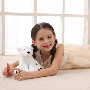 Apricot Lamb Toys Plush White Polar Bear Stuffed Animal Soft Cuddly Perfect for Child （White Polar Bear ，8 Inches