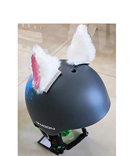 HHongJM Helmet Cat Ears Helmet Accessories Decoration for Motorcycle,Helmet Pigtails Cycling, Skating with Black Helmet ponytails(Helmet Not Included)