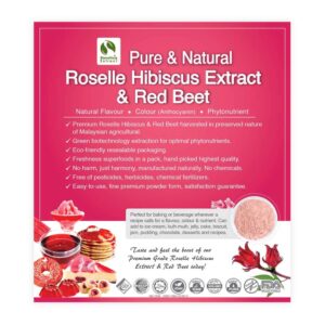 Roselle Hibiscus Extract - Bionutricia Extract Natural Asian Gourmet Standardized Fresh Beverage or Bakery Ingredient, Natural Flavor, Natural Color, Phytonutrient of Powder (1000g)