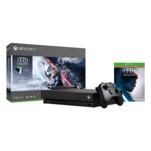 xbox one x 1tb star wars jedi bundle console - xbox one x console & controller included - digital download of star wars jedi game - 12gb ram 1tb hdd - 4k blu-ray & streaming - custom amd octa-