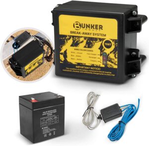 bunker indust trailer brakes breakaway kit with charger, led indicator, switch, 12v 5ah battery for trailer caravan