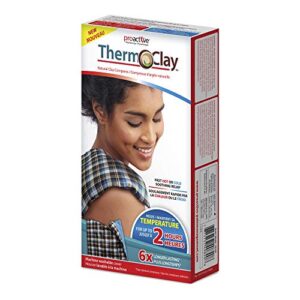 proactive therm-o-clay reusable hot or cold therapy pack for injuries, swelling, inflammation, soreness, sprains and bruises, natural clay compress for pain relief 12" x 10", washable cover., blue