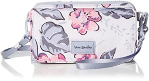 vera bradley women's recycled lighten up reactive compact crossbody purse with rfid protection, hummingbird blooms, one size