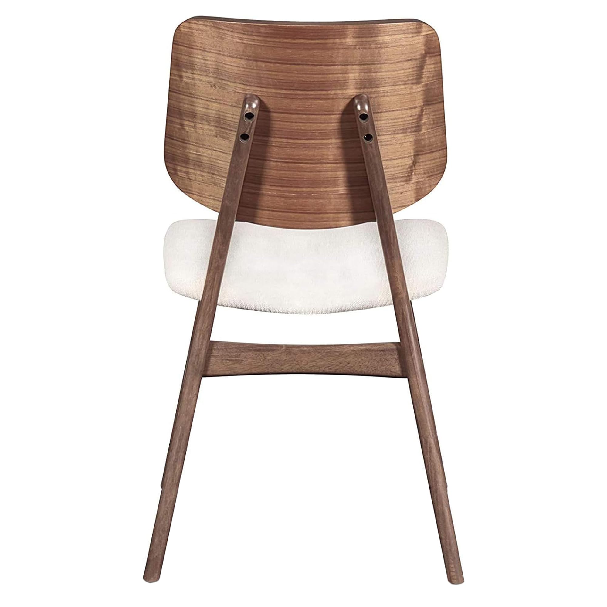 New Classic Furniture Mid-Century Modern Oscar Oval Back Dining Chair, Set of Two, Walnut Brown