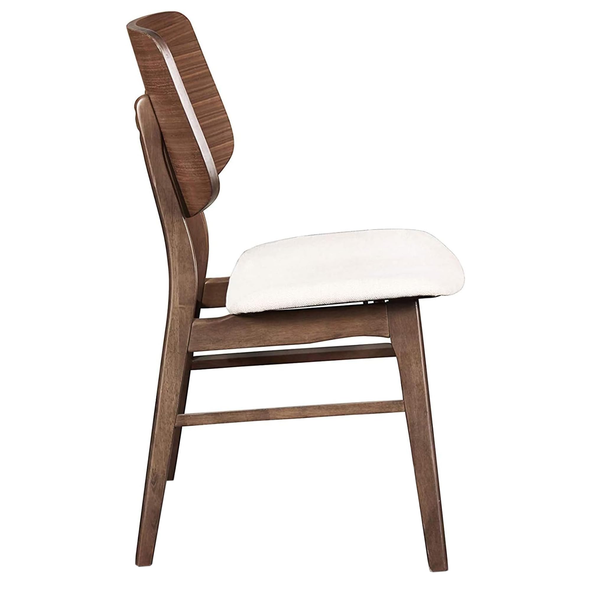 New Classic Furniture Mid-Century Modern Oscar Oval Back Dining Chair, Set of Two, Walnut Brown