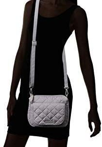 Vera Bradley Women's Performance Twill Carson Mini Shoulder Bag Crossbody Purse, Tranquil Gray, One Size