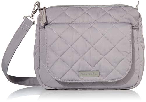 Vera Bradley Women's Performance Twill Carson Mini Shoulder Bag Crossbody Purse, Tranquil Gray, One Size