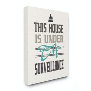 stupell industries elf surveillance christmas holiday word design canvas, multi-color