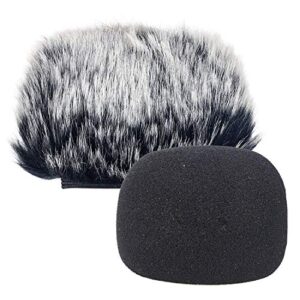 windscreen deadcat and foam cover for dr-05x dr-05 mic recorders, indoor outdoor microphone wind muff by sunmon