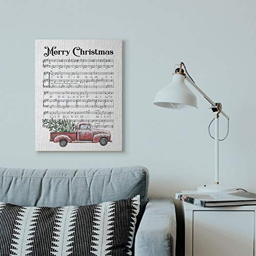 Stupell Industries Merry Christmas Silent Night Composition Holiday Design Canvas, 24 x 30, Multi-Color