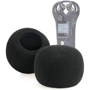 sunmon windscreen foam for zoom h1n & h1 recorder, windshield pop filter fits zoom h1n handy portable recorder (2 pcs)