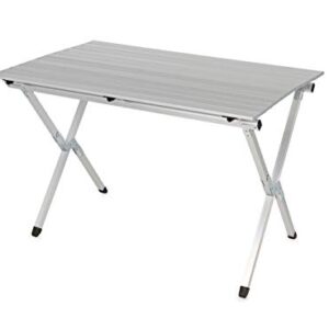 Camco Aluminum Roll-Up Campsite Table with Carrying Bag - Ideal for Tailgating, Camping, The Beach, Parties and More - Lightweight Design and Rust Resistant (51896)