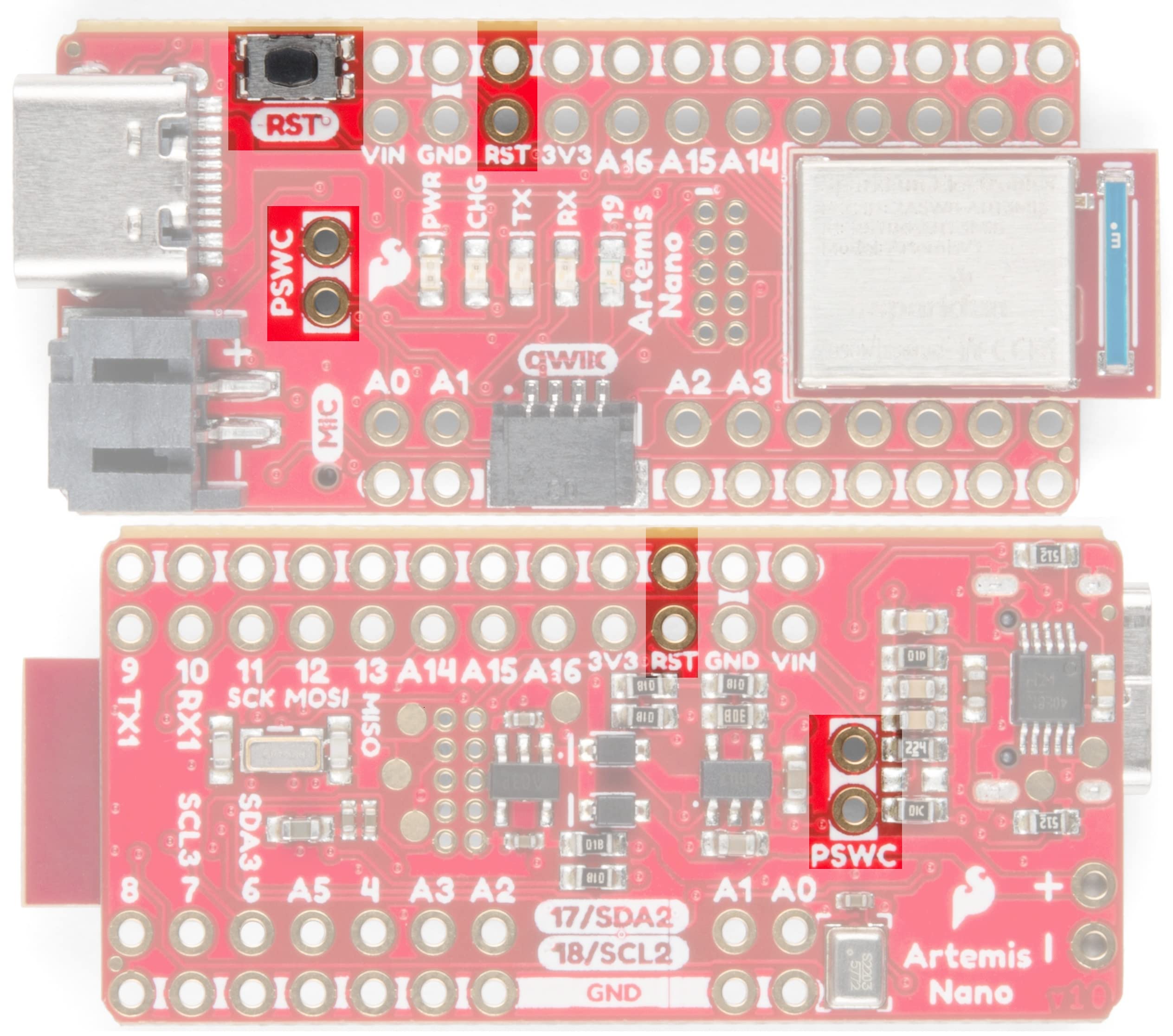 SparkFun RedBoard Artemis Nano Machine Learning Development Board Includes BLE 1 megabyte of Flash USB-C Qwiic I2C MEMS Microphone Compatible with Arduino IDE TenserFlow Models Small Footprint